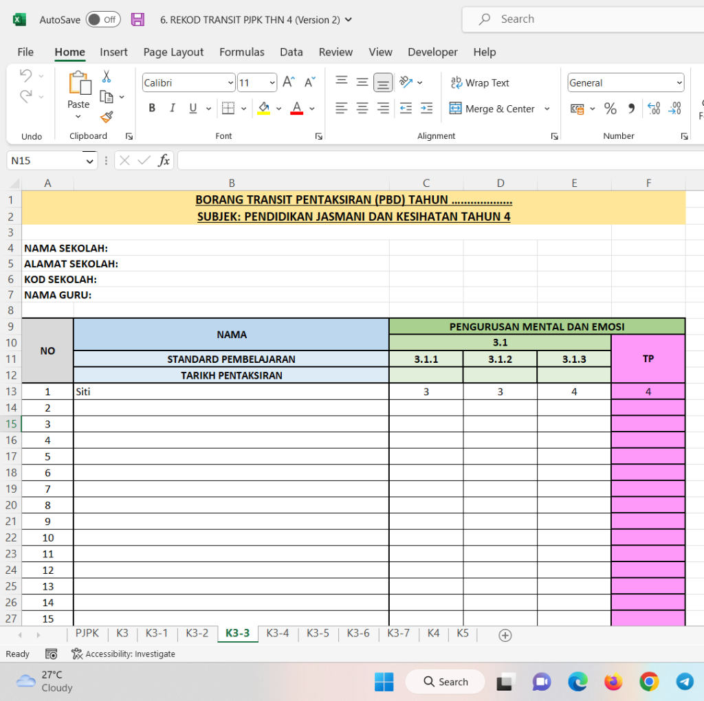 RPH Pendidikan Kesihatan Tahun 4 2026 - Version 3 (RPH TERBEZA ...