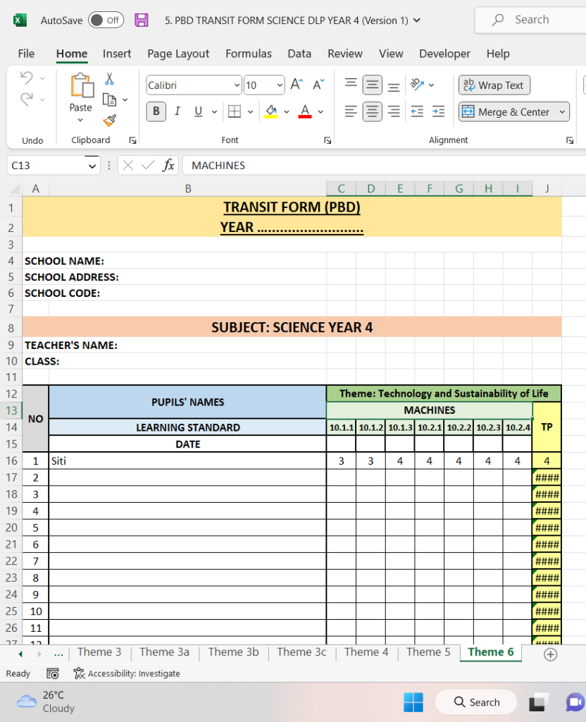 RPH Science DLP Year 4 2026 - Version 2 (RPH PAK21) | RPH Mengikut ...