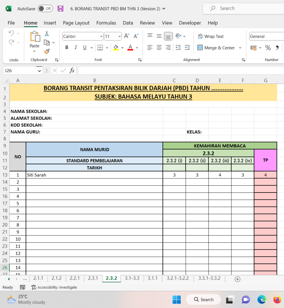RPH Bahasa Melayu Tahun 3 2026 - Version 1 (RPH TS25) | Bahasa Melayu ...