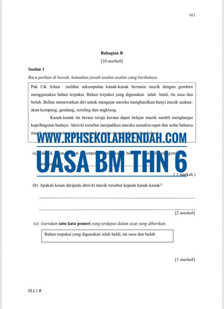 UASA - Bahasa Melayu Tahun 6 2025/2026 (Set 1A- JSU+JSI) | Koleksi ...