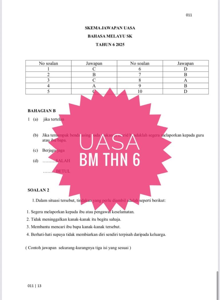 UASA - Bahasa Melayu Tahun 6 2025/2026 (Set 2B- JSU) | Koleksi Soalan ...
