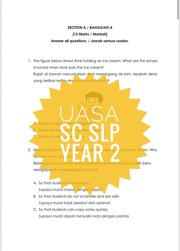 UASA - SCIENCE DLP YEAR 2 2025/2026 (Set 1B) | Soalan Science Tahun 2 ...